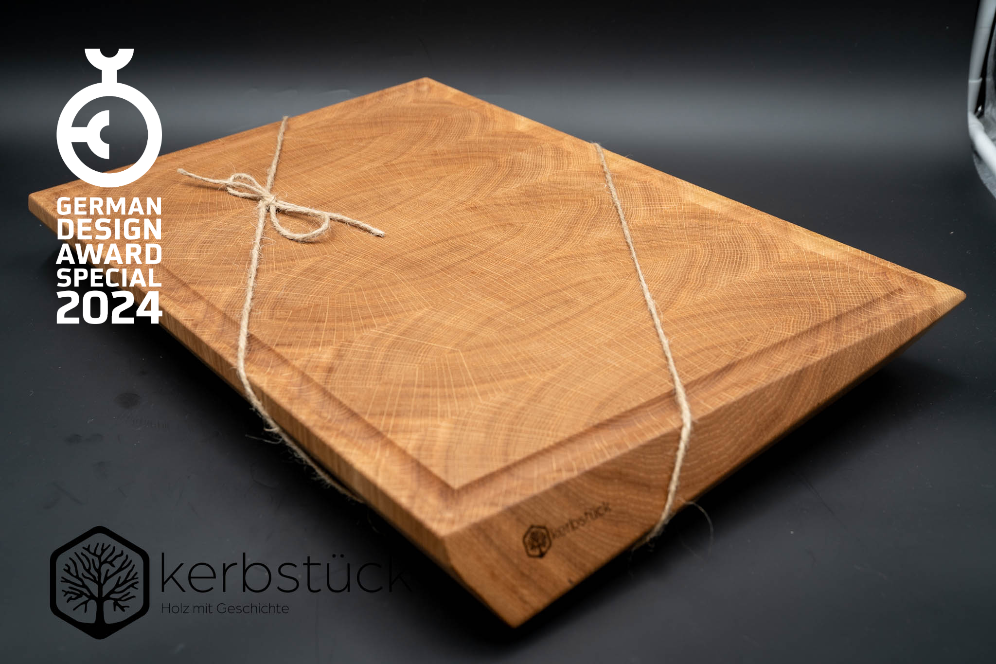 Endgrain-Schneidebrett „Design-Eiche Bookmatch" German Design Award 20 ...